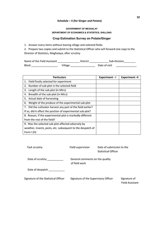 Manual of Crop Cutting Experiment.PDF | Agriculture | Industries