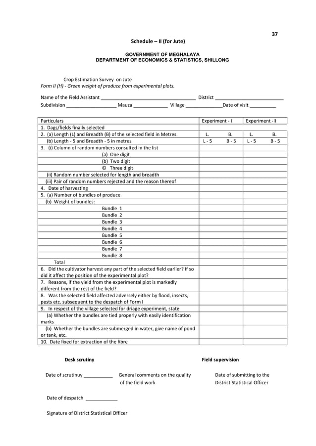 Manual of Crop Cutting Experiment.PDF | Agriculture | Industries