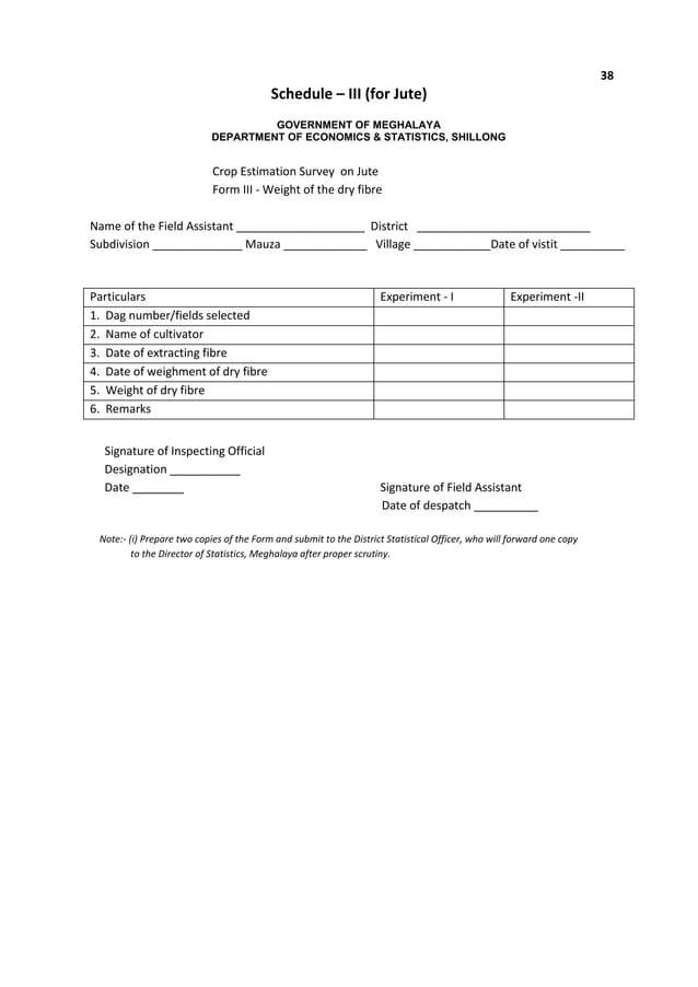 Manual of Crop Cutting Experiment.PDF | Agriculture | Industries