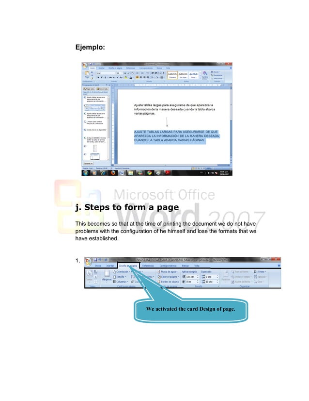 Manual of functions step by step microsoft word 2007 | PDF