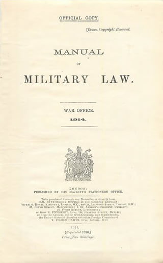 Manual of military law 1914 | PDF