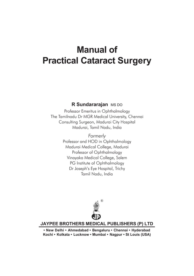 Manual of Practical Cataract Surgery.pdf | Eye and Vision Conditions ...