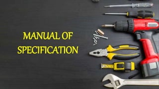 Manual of specification | PPTX