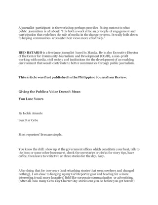 Manual on Civic Journalism | DOCX