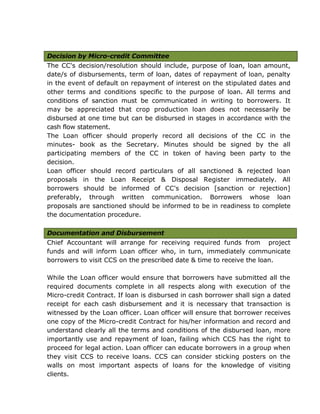 Manual on loan policy procedure for ccs microfinance | DOCX