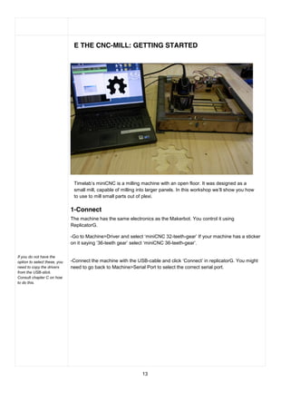 Manual open source cnc 3 d makerbot | PDF