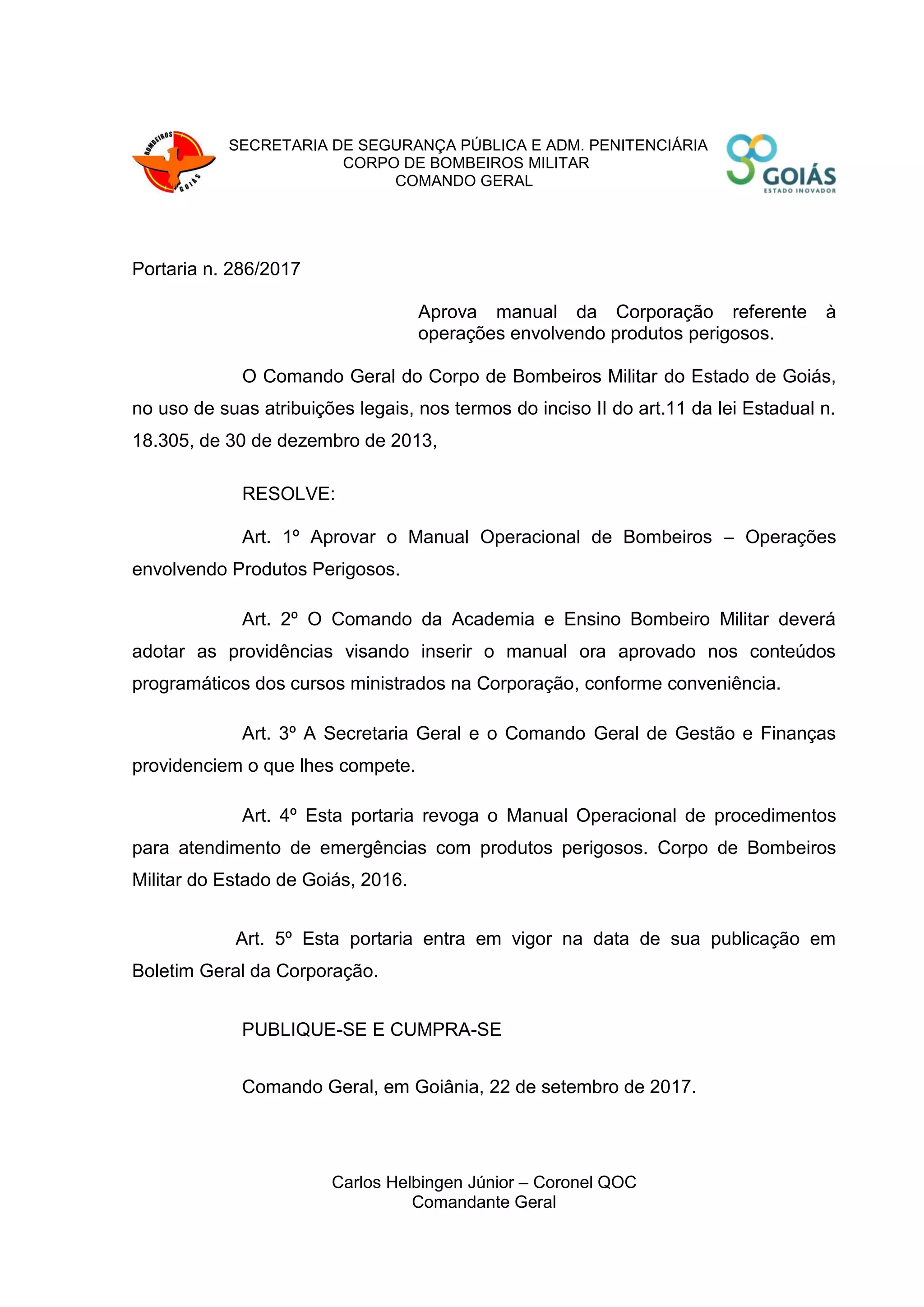 Manual Operacional de Bombeiros – Operações Envolvendo Produtos ...