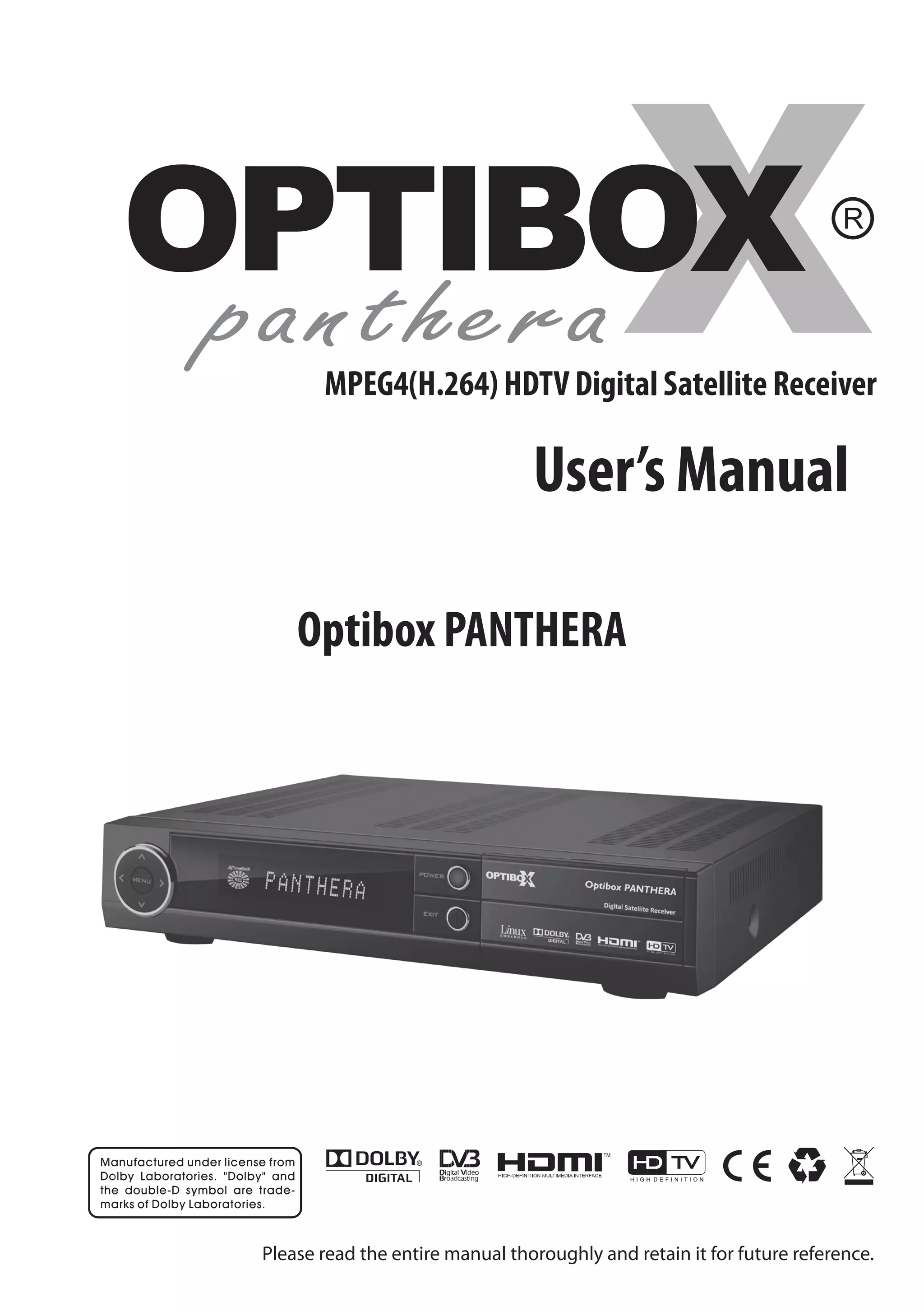 Manual optibox panthera | PDF