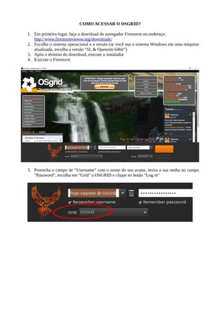COMO CRIAR UMA CONTA NO OSGRID E EXPLORAR O METAVERSE | PDF