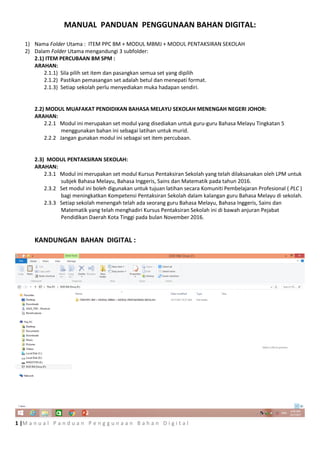 Manual panduan penggunaan bahan digital | PDF