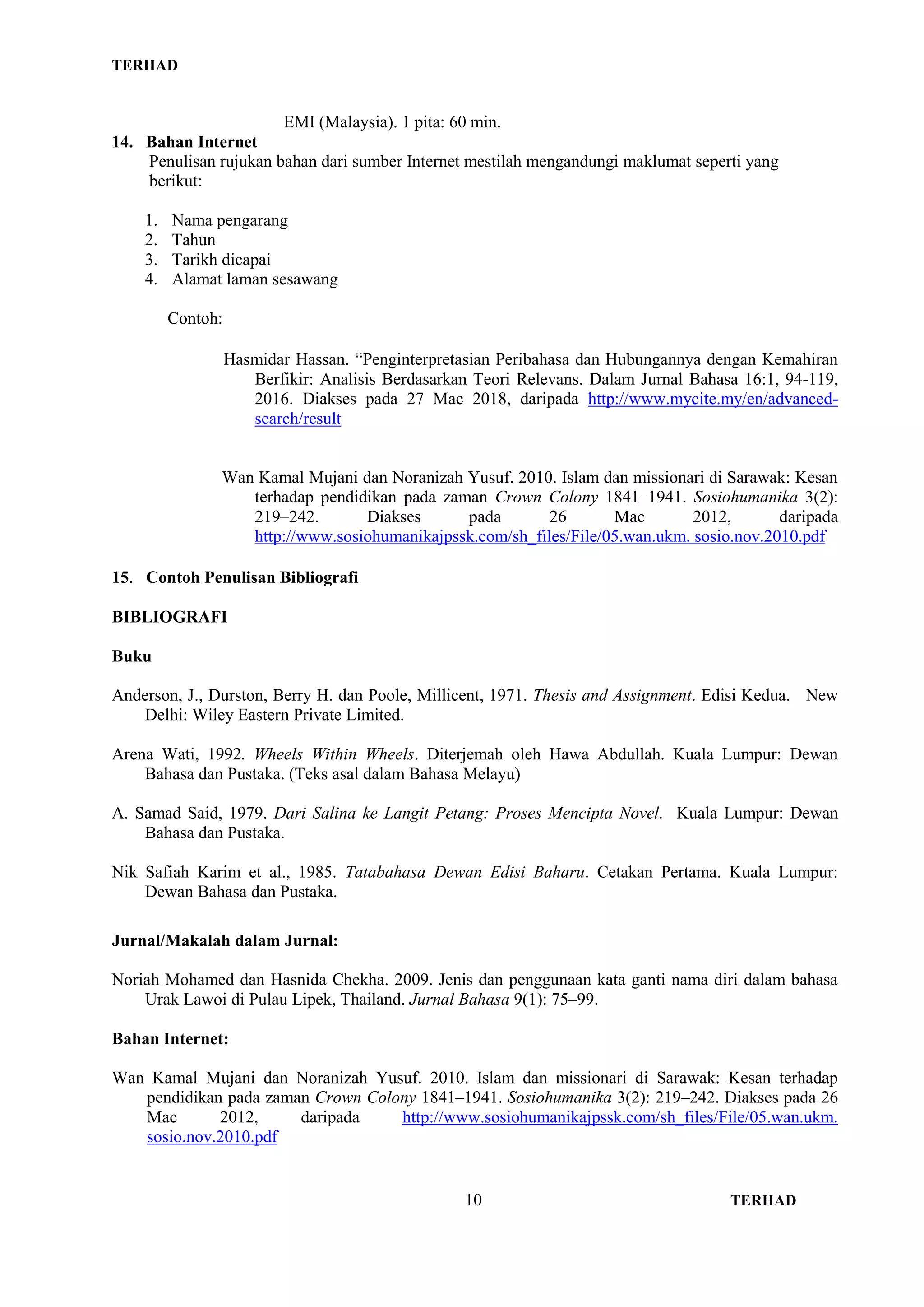 Manual panduan penulisan esei ilmiah kerja kursus bm p3 2019 | PDF