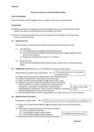 Manual panduan penulisan esei ilmiah kerja kursus bm p3 2019 | PDF