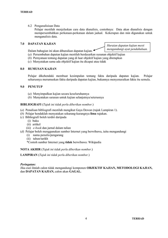 Manual panduan penulisan esei ilmiah kerja kursus bm p3 2019 | PDF