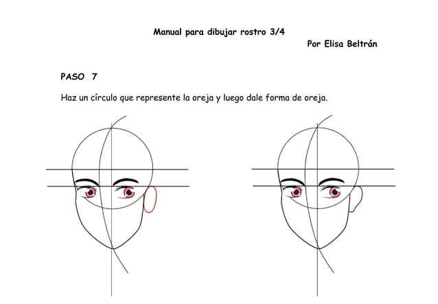 Manual para dibujar rostro tres cuartos | PDF