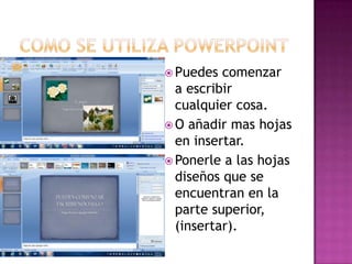 Manual para entrar y usar power point | PPTX