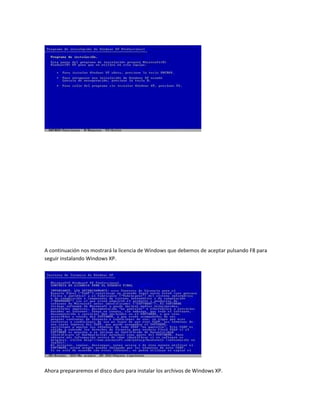 Manual para instalar windows xp y windows 7 | DOCX