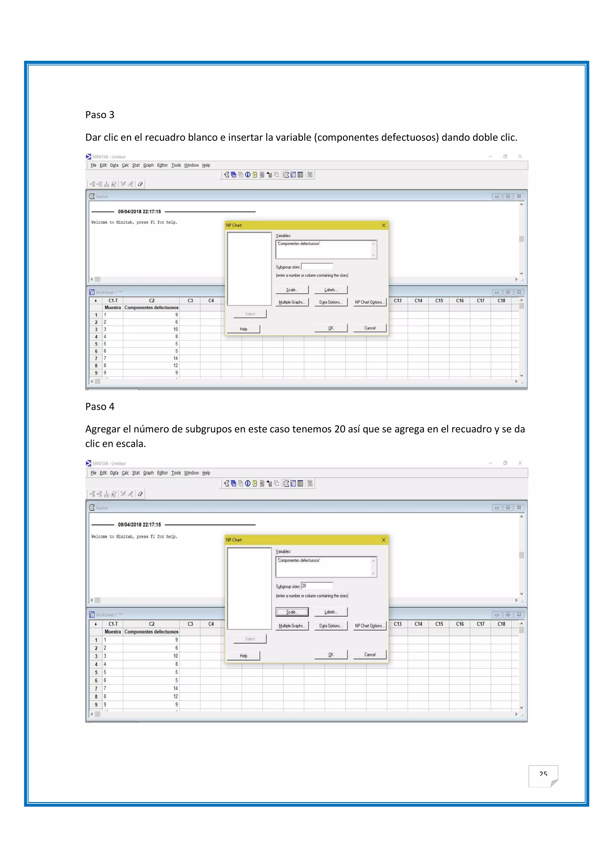 Manual para la elaboracion de cartas de control en minitab | PDF