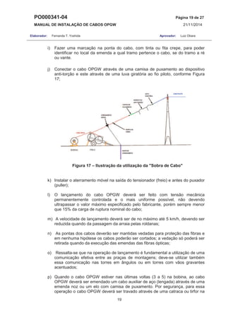 Manual para lançamento de cabo opgw cemig | PDF