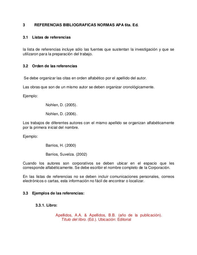Ejemplos De Normas Apa Para Trabajos Escritos Opciones De Ejemplo