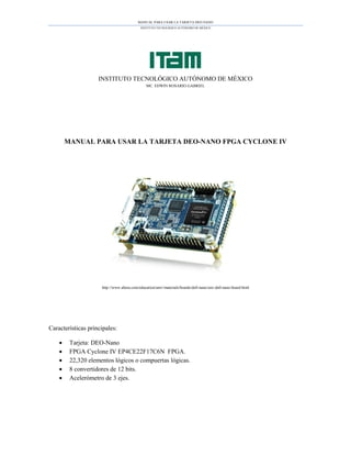 Manual para usar la tarjeta del fpga cyclone iv de altera | PDF