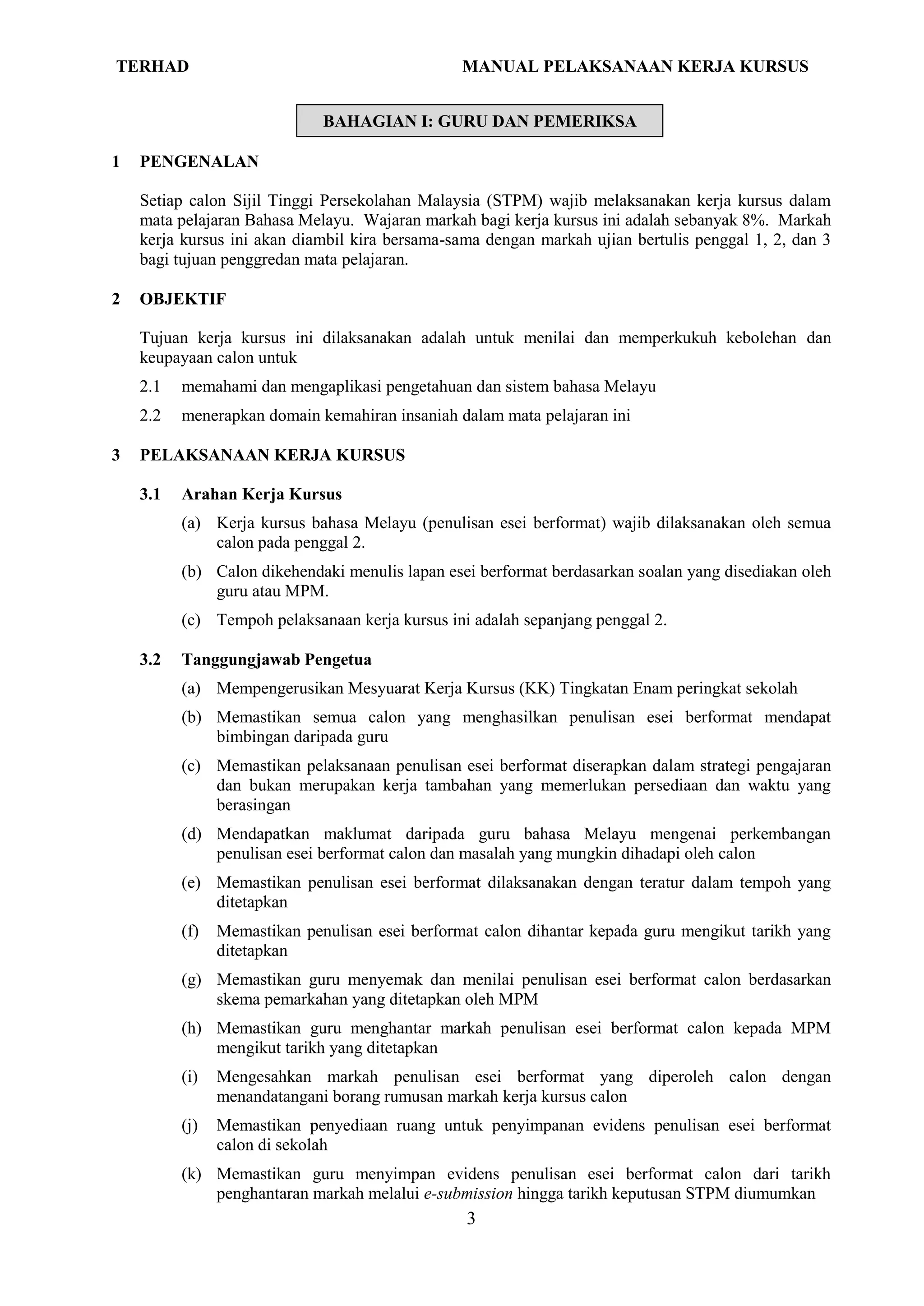 9404 Manual pelaksanaan KK BM P2 2018 | PDF