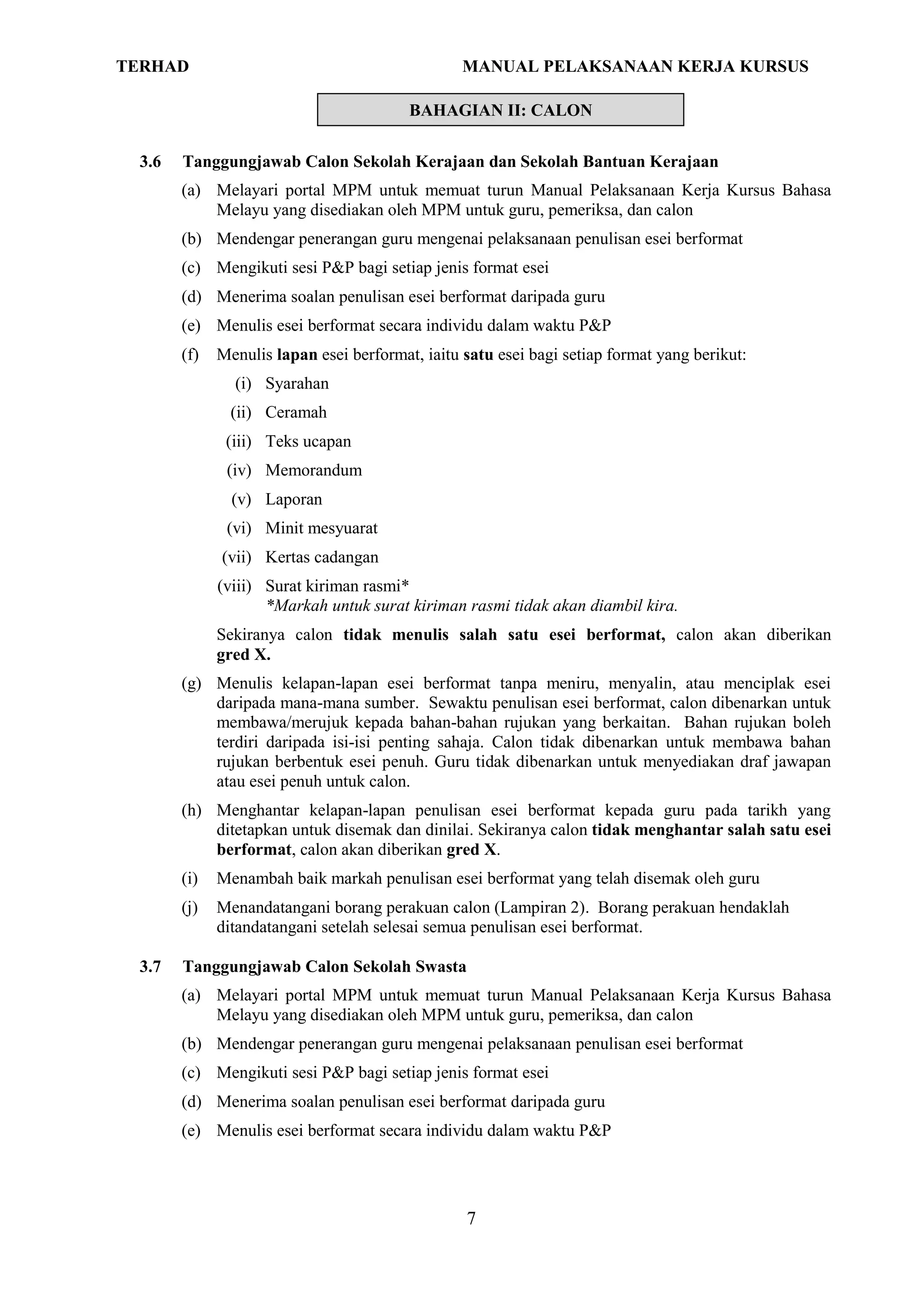 9404 Manual pelaksanaan KK BM P2 2018 | PDF