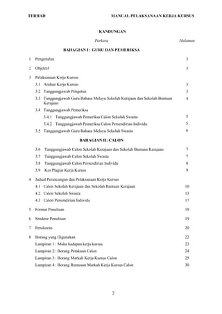 9404 Manual pelaksanaan KK BM P2 2018 | PDF