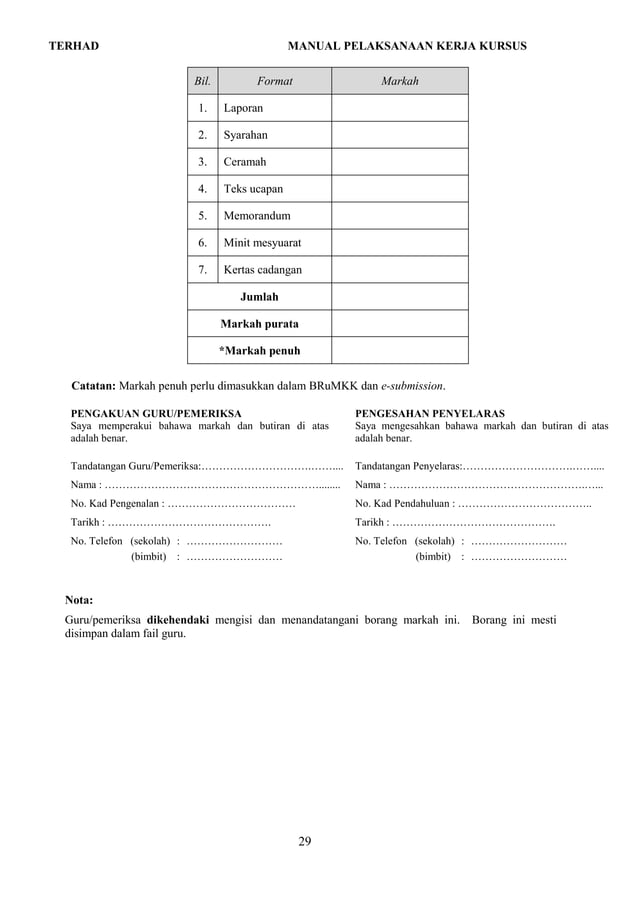 9404 Manual pelaksanaan KK BM P2 2018 | PDF