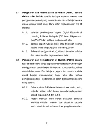 Manual pengajaran dan pembelajaran di rumah versi 2.0 2021 | PDF