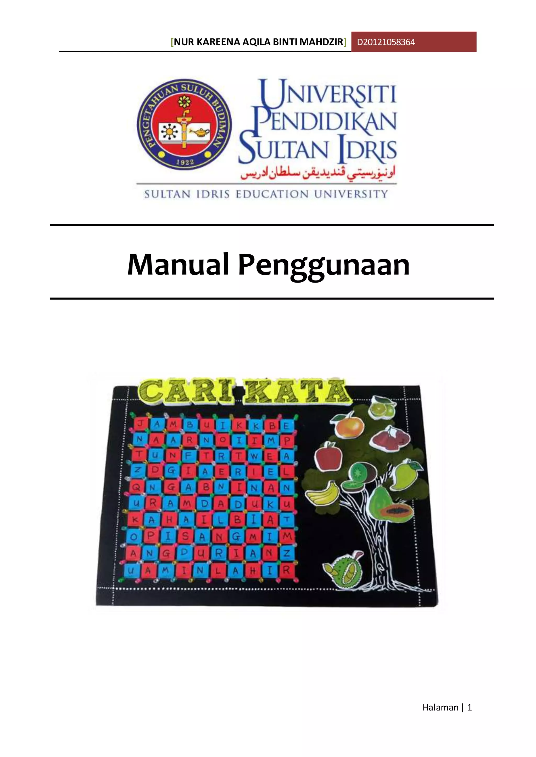 Manual penggunaan Kit Media CARI KATA | DOCX