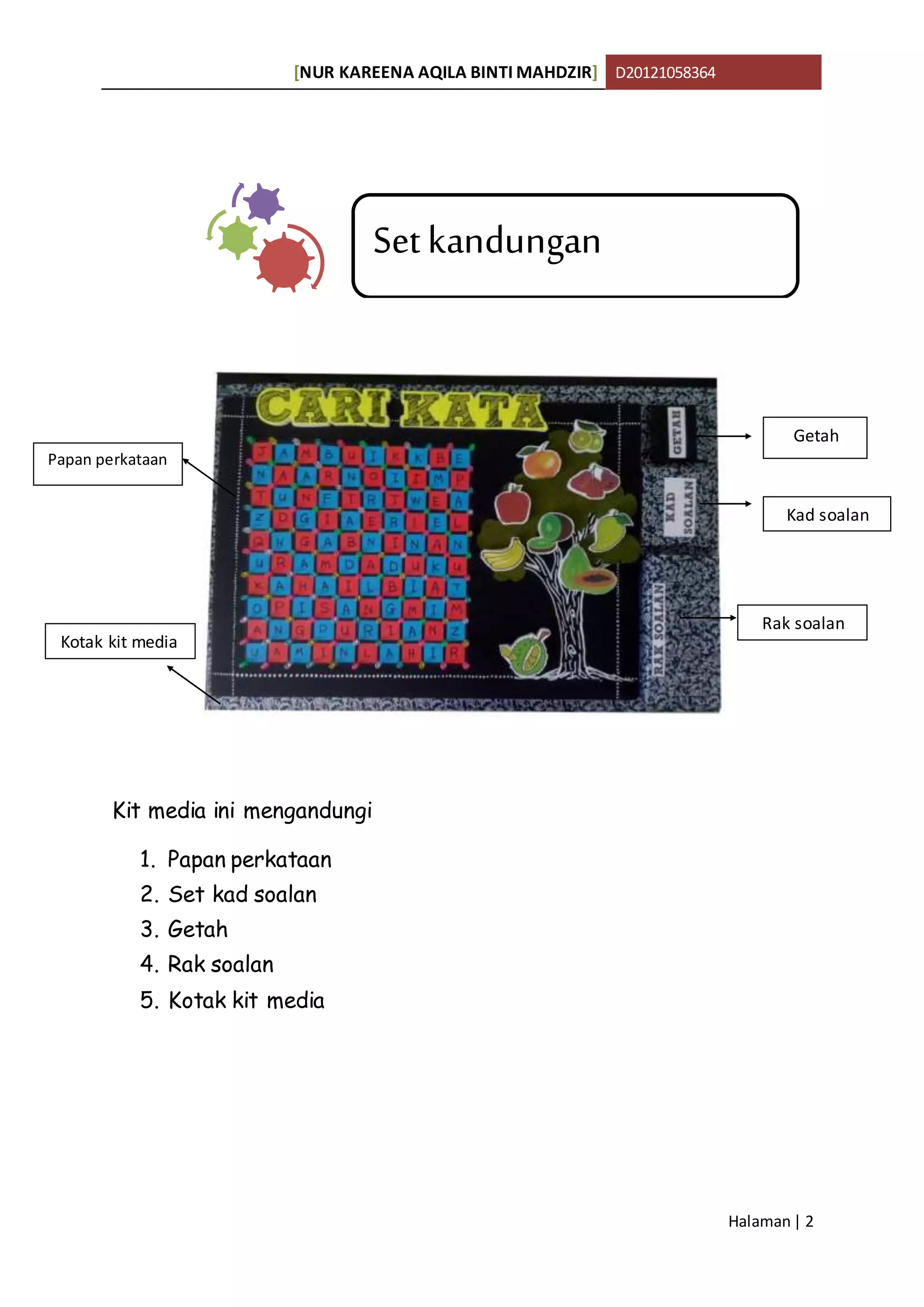 Manual penggunaan Kit Media CARI KATA | DOCX