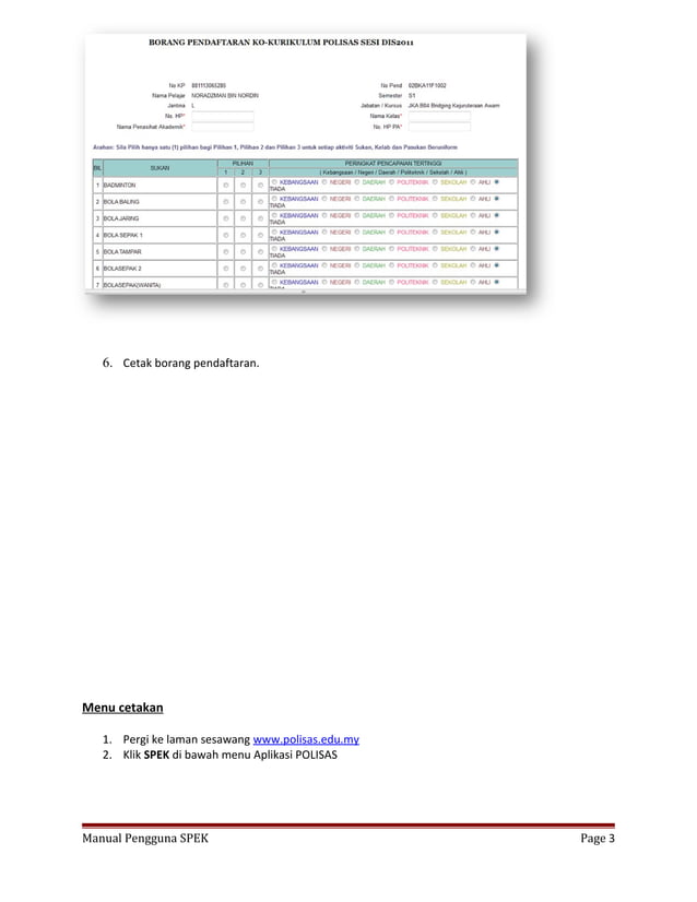 Manual penggunaan spek | PDF