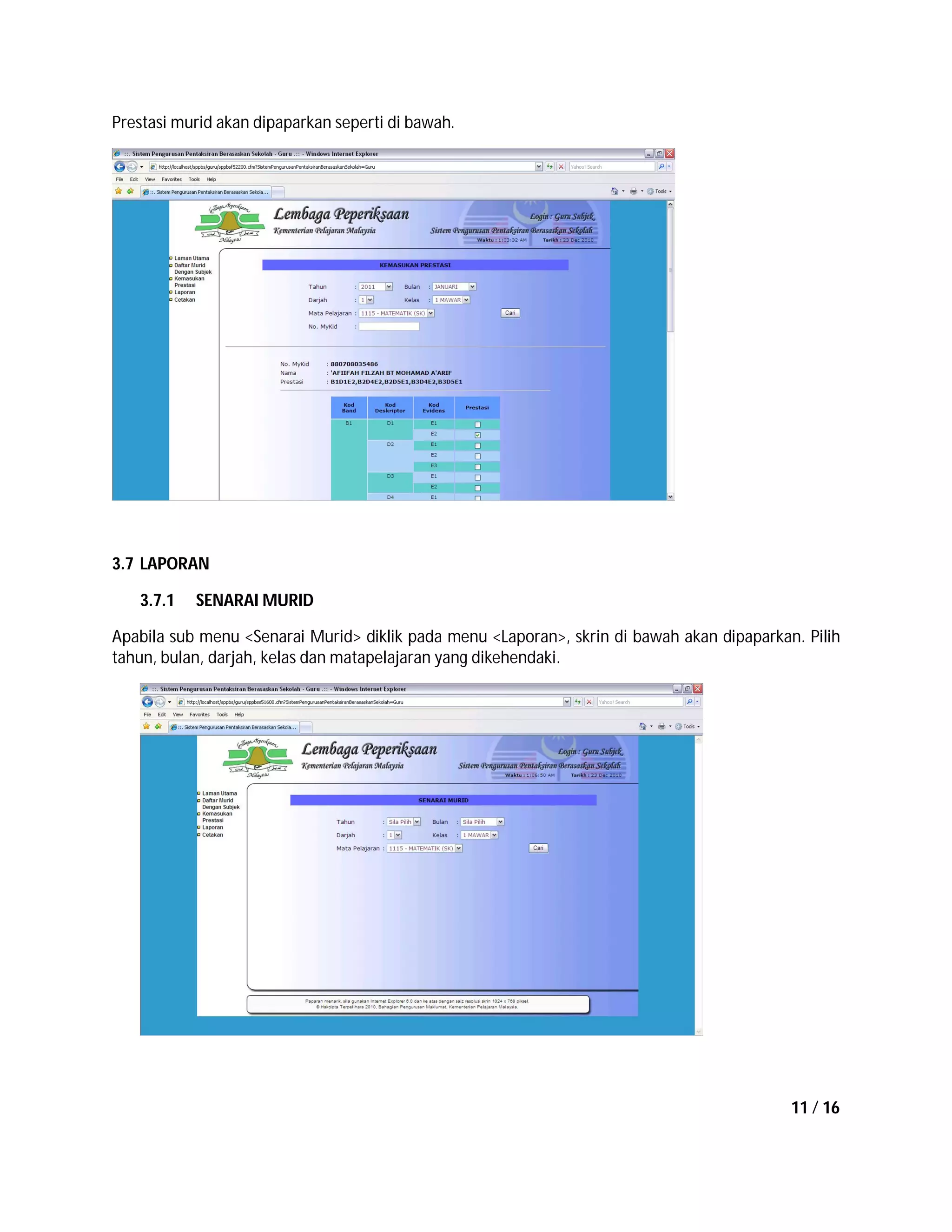 Manual pengguna guru_mp sppbsm | PDF