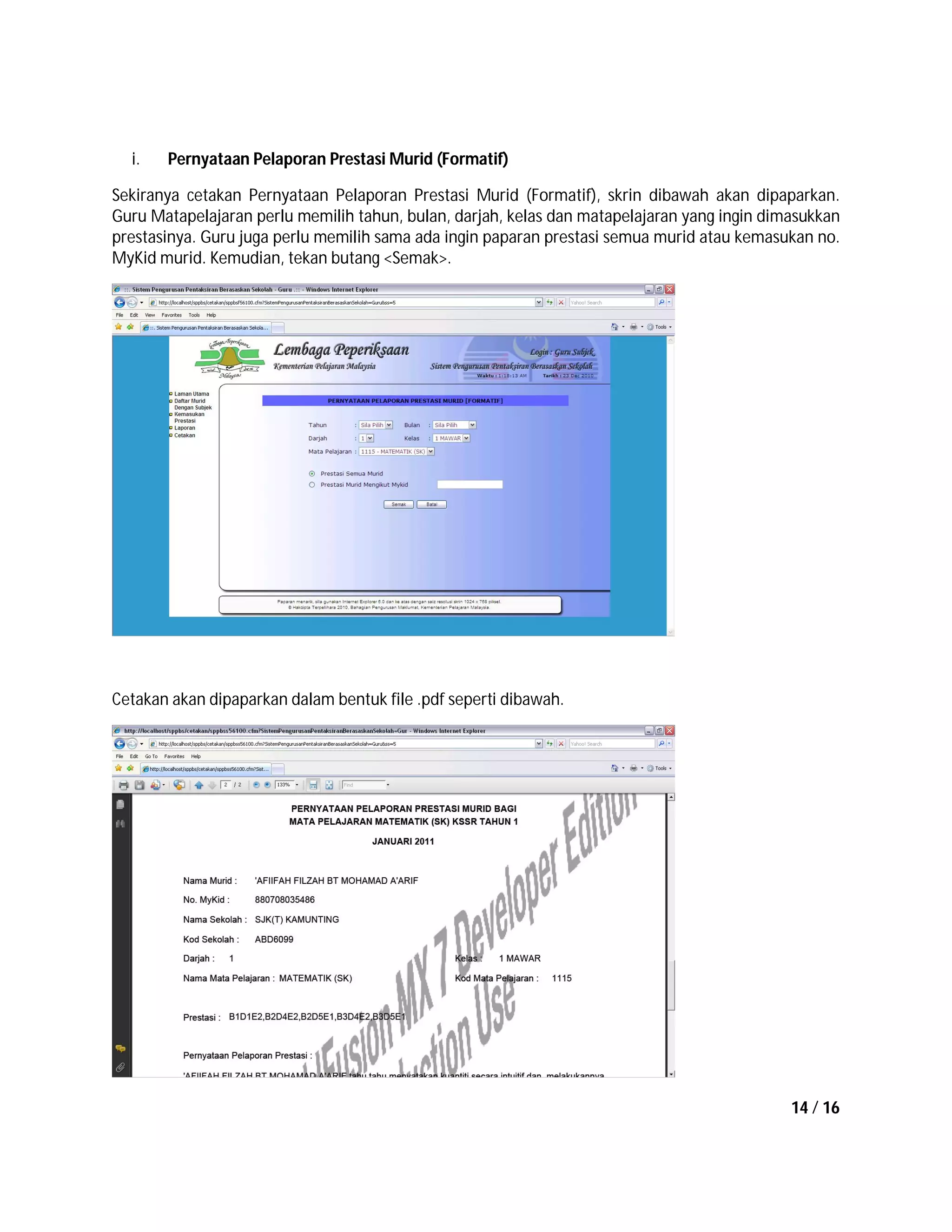 Manual pengguna guru_mp sppbsm | PDF
