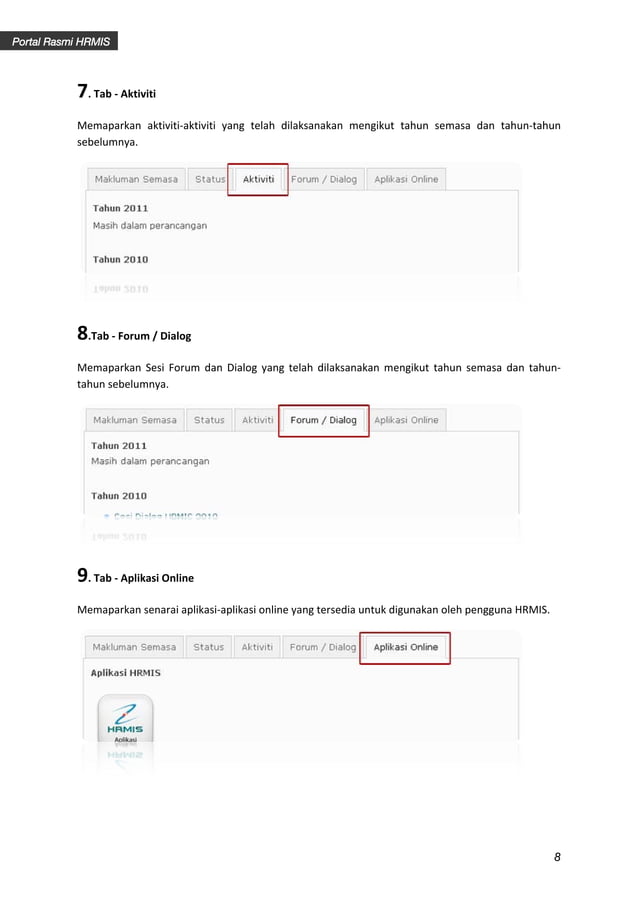 Manual pengguna portal_hrmis | PDF