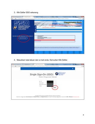 Manual Pengguna SSO Kementerian Pendidikan Malaysia | PDF
