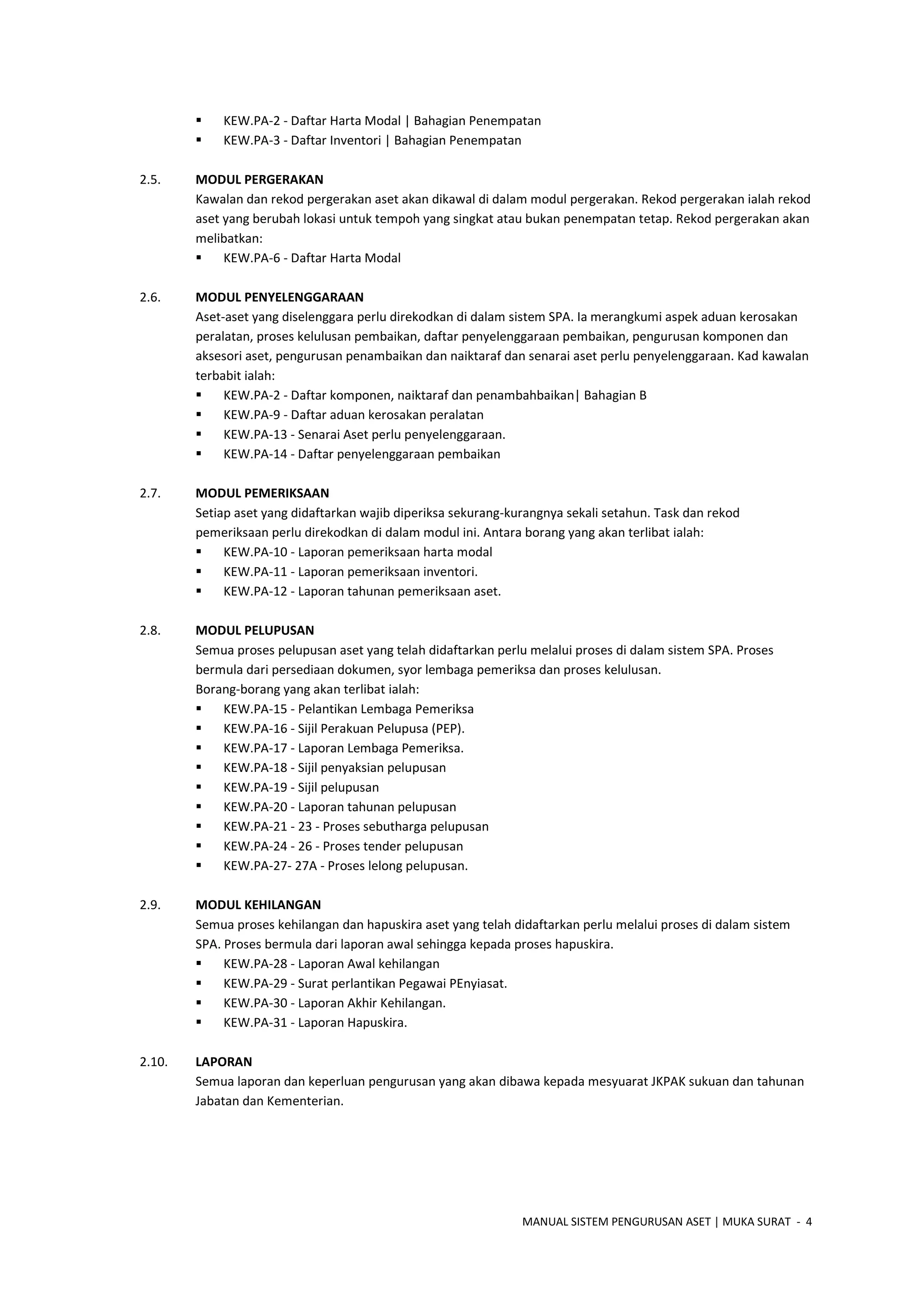 Manual pengurusan aset | PDF