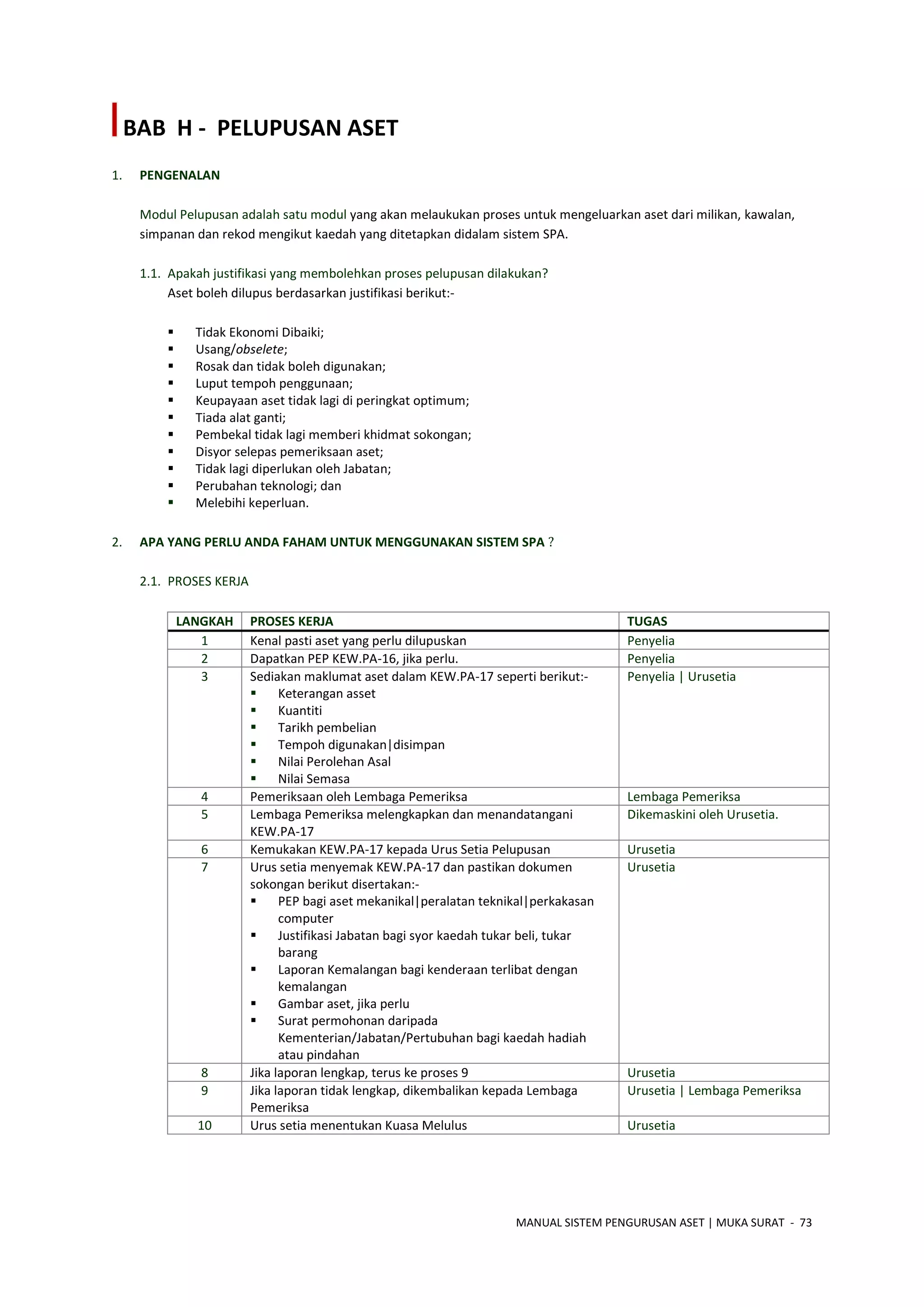 Manual pengurusan aset | PDF
