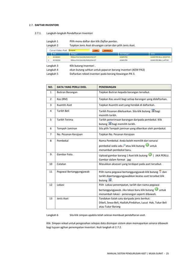 Manual pengurusan aset | PDF