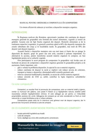 Manual pentru obtinerea compostului in gospodarii | PDF
