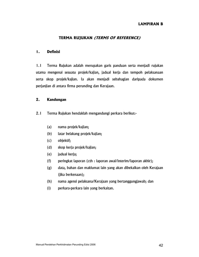 Manual Perolehan Perunding 2006 | PDF