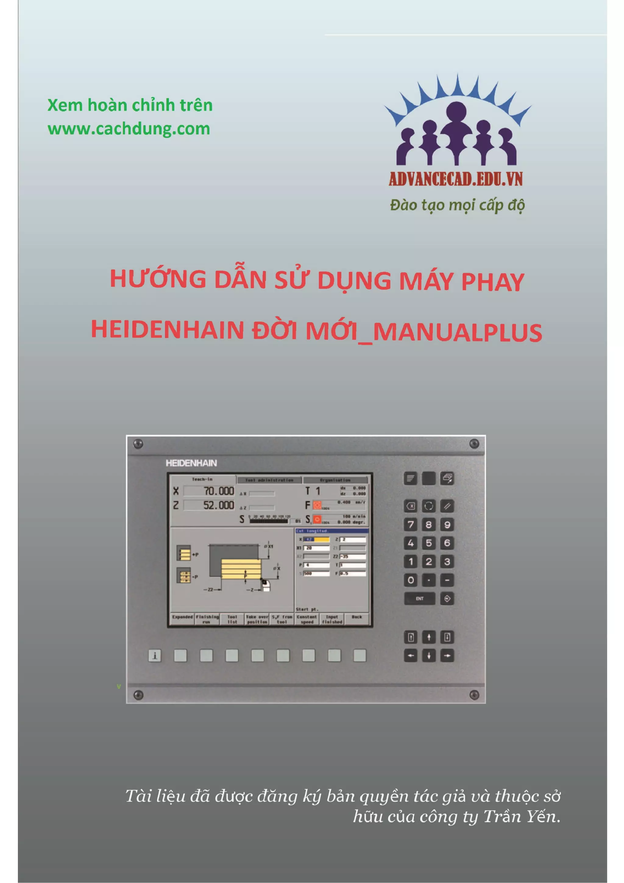 Hướng dẫn sử dụng máy Phay Heidenhain đời mới_Manualplus (demo) | PDF