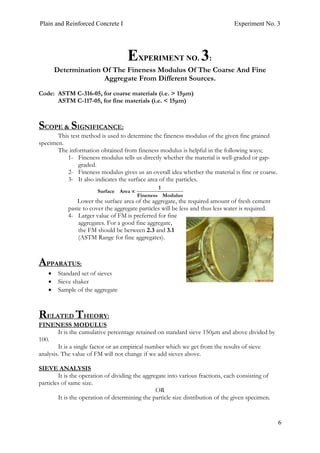 PLAIN AND REINFORCED CONRETE (LAB MANUAL) | PDF