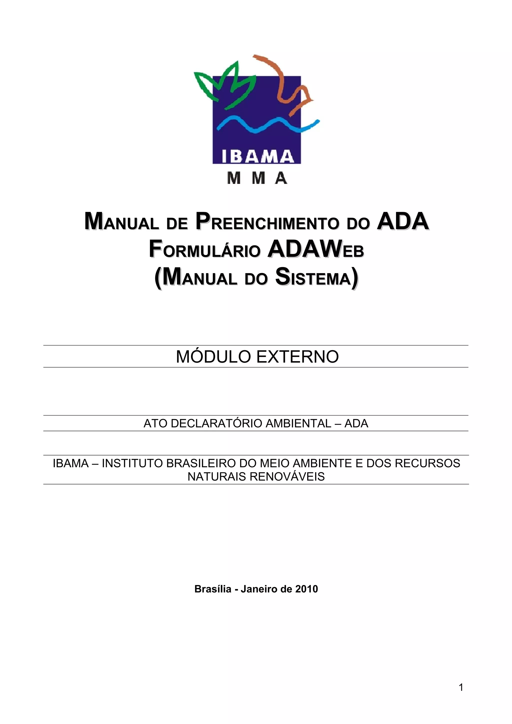 Manual de preenchimento do ADA Web | PDF
