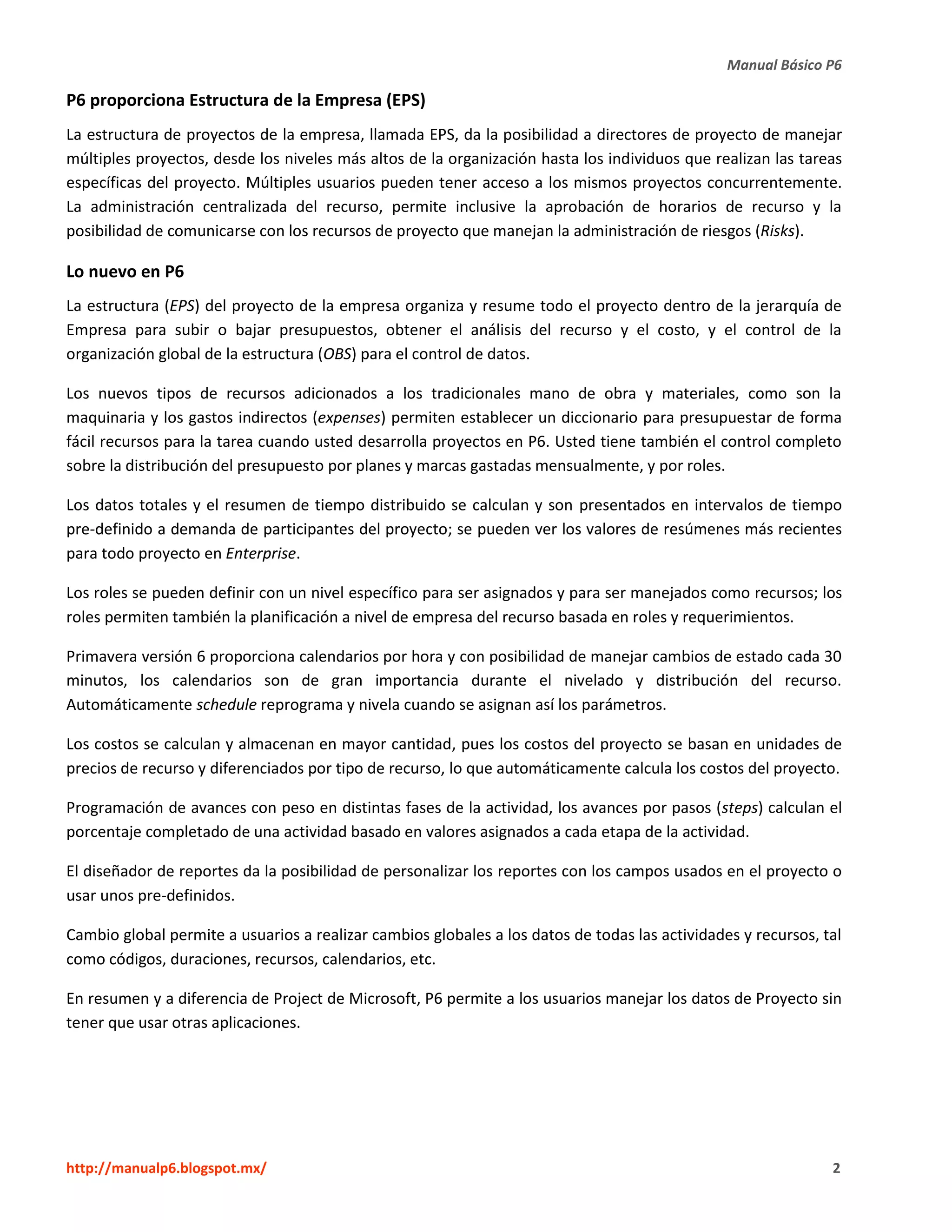 Manual primavera p6 | PDF