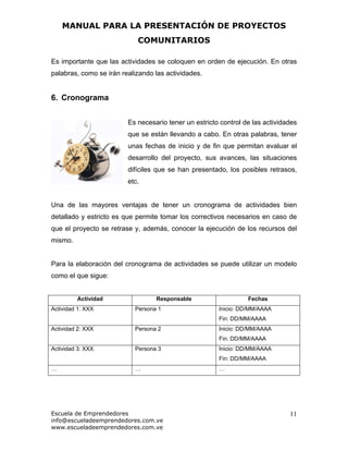 Manual para la Elaboración de Proyectos Comunitarios | PDF