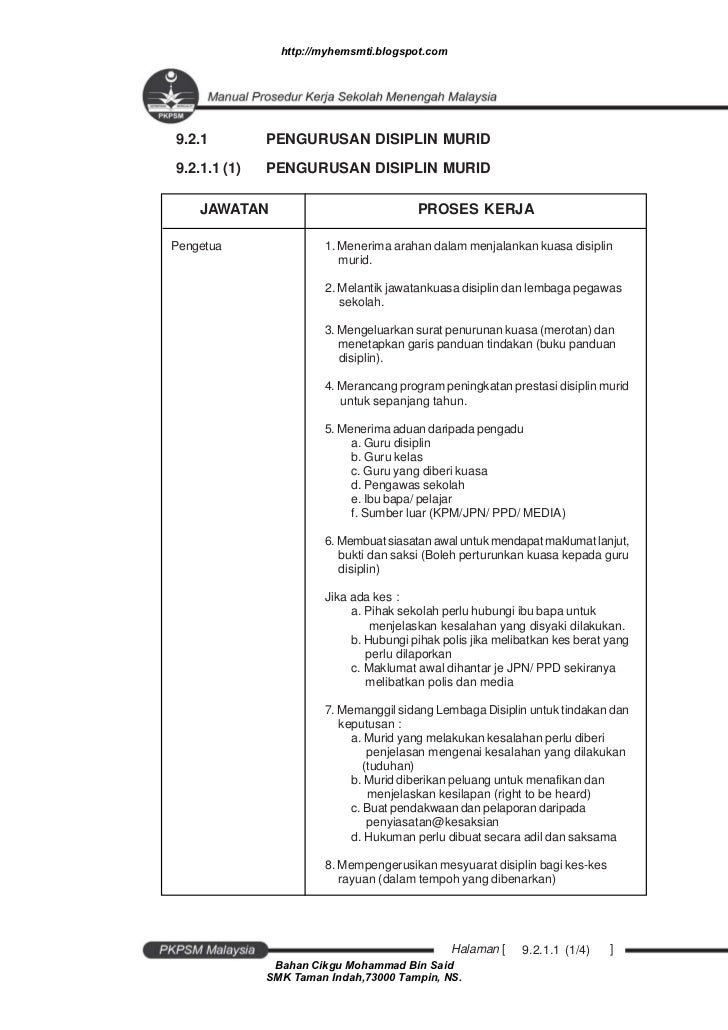 Contoh manual prosedur kerja sekolah - pasabranding