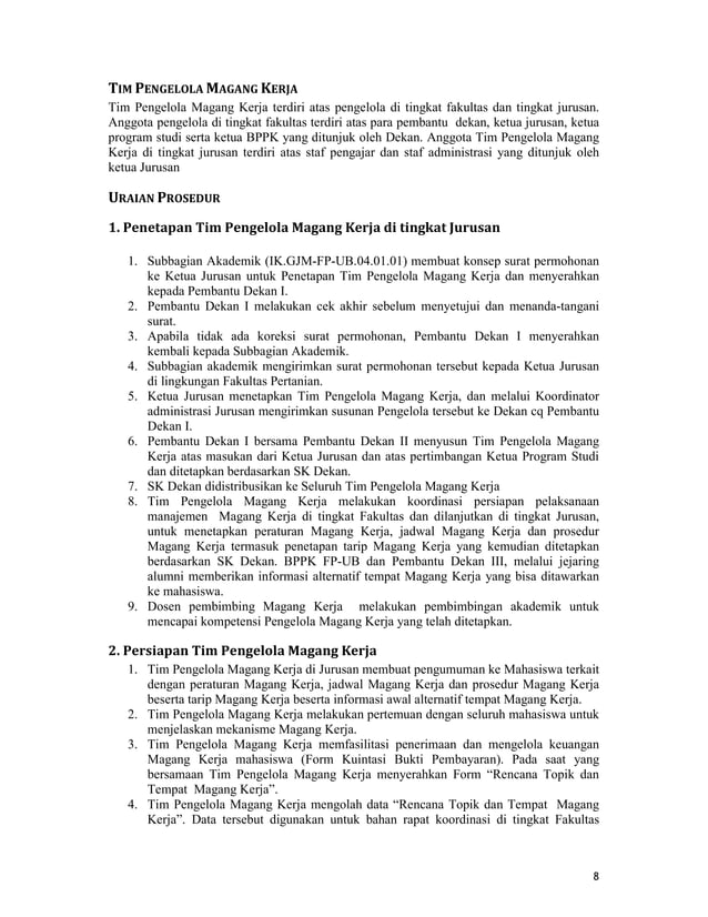 Manual prosedur magang_kerja_2011 | PDF