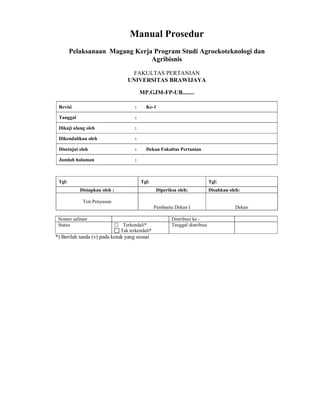 Manual prosedur magang_kerja_2011 | PDF