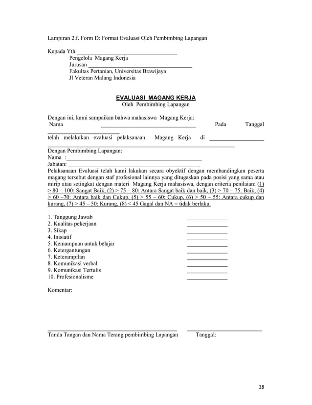 Manual prosedur magang_kerja_2011 | PDF